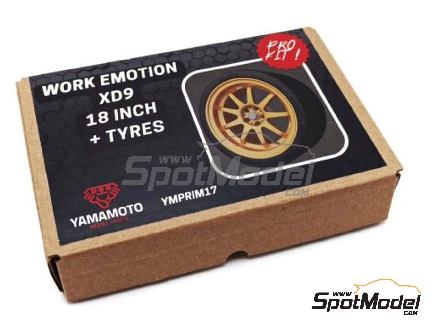 Yamamoto Model Parts YMPRIM17: Rims and tyres set 1/24 scale - Work Emotion XD9 18 inches - 4 ...